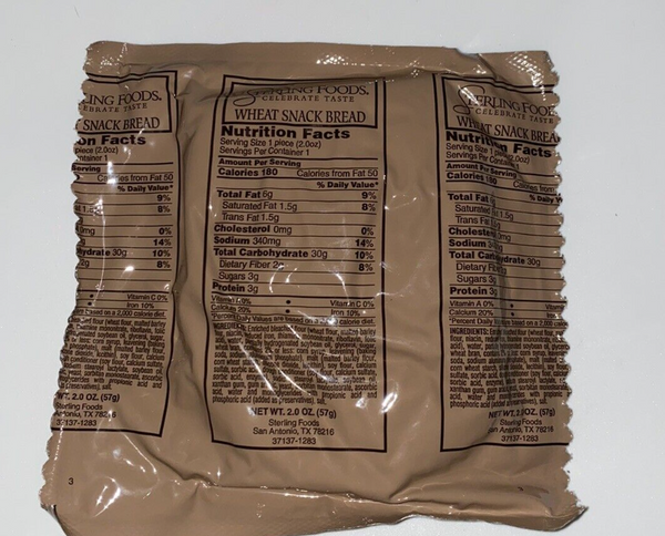 MILITARY MRE WHEAT SNACK BREAD – Armed Forces Supply